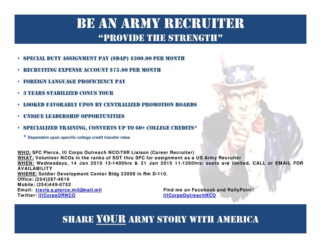 III Corps/Fort Hood Recruit the Recruiter Briefs for 14 & 21 Jan 2015 ...