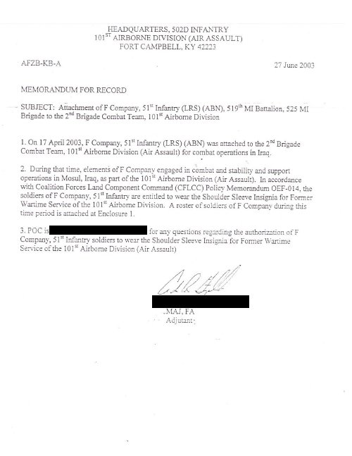 Can you wear a combat patch for a unit you supported? | RallyPoint