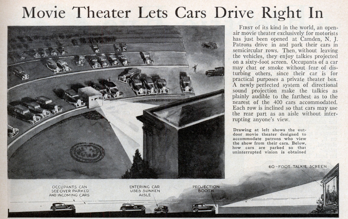 First drive-in movie theater opens - Jun 06, 1933 - HISTORY.com ...