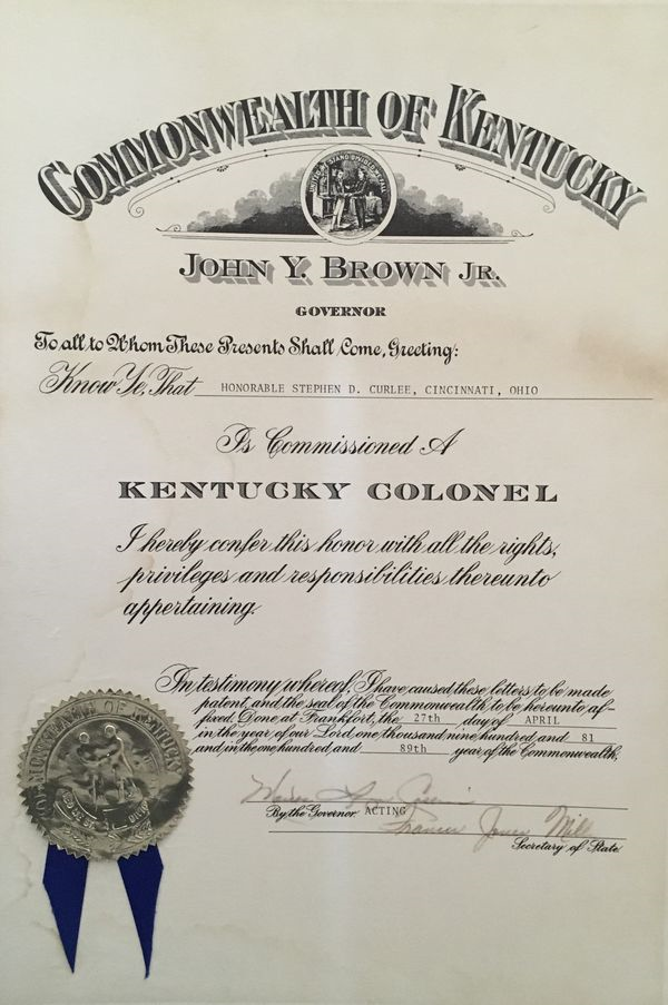 Does your state have "Kentucky Colonels"? Should such honorary ...