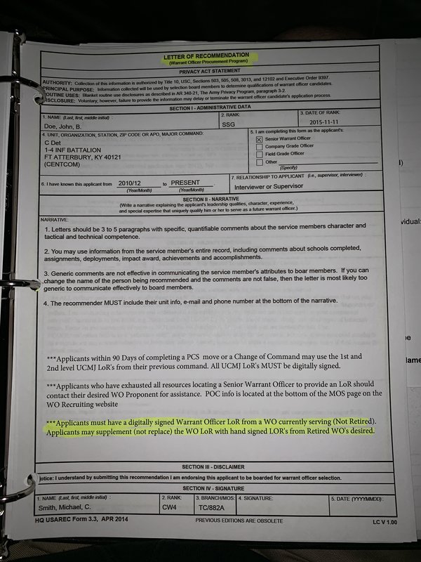 Is there a preferred format for a WOFT LOR? | RallyPoint