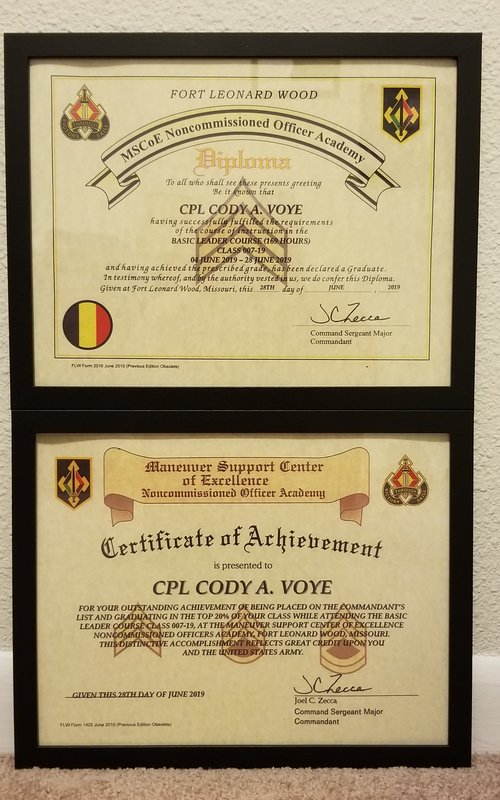 Officially a BLC graduate and I achieved Commandant's List ...